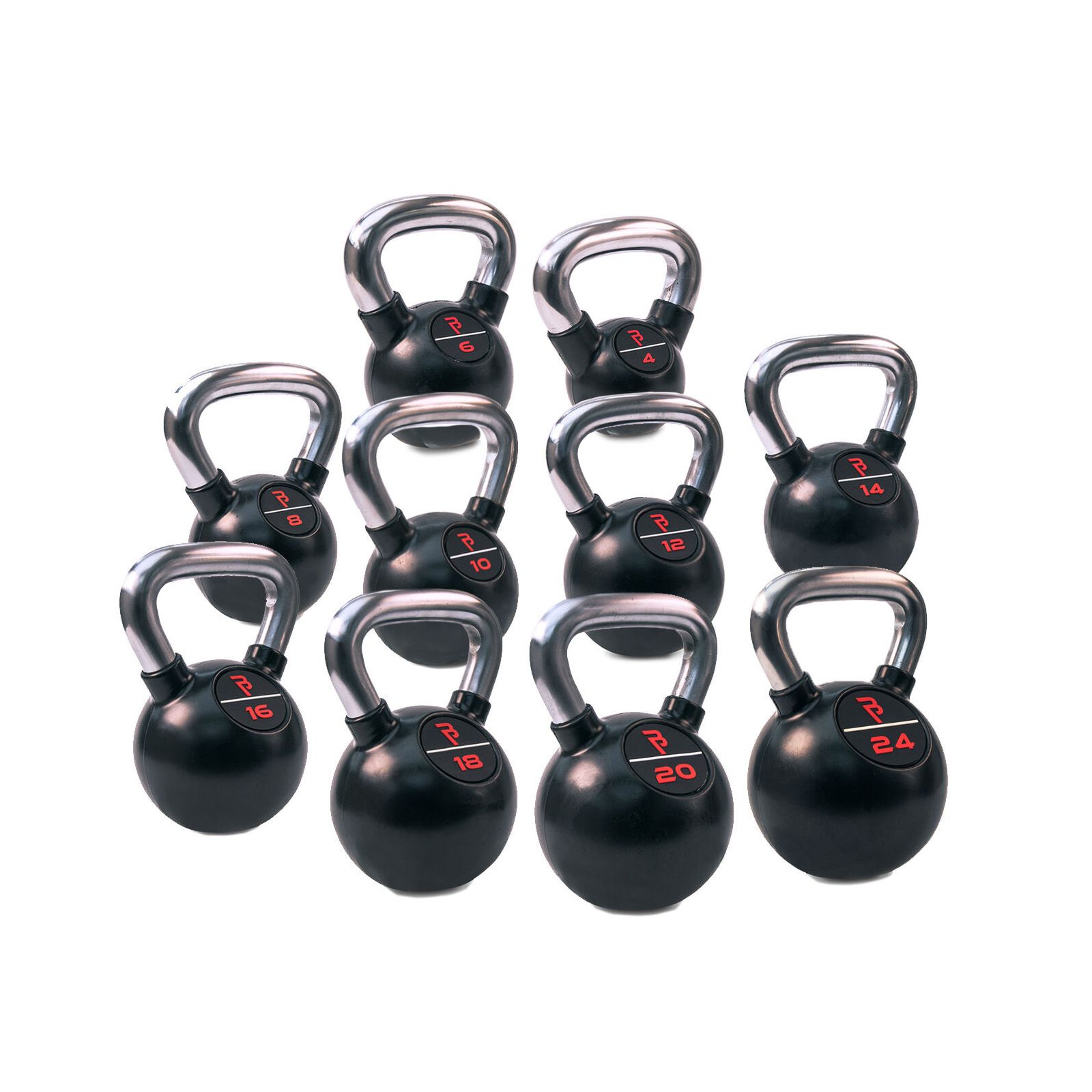 Body Power Premium Black Rubber Coated Kettlebells with Chrome Handle ...