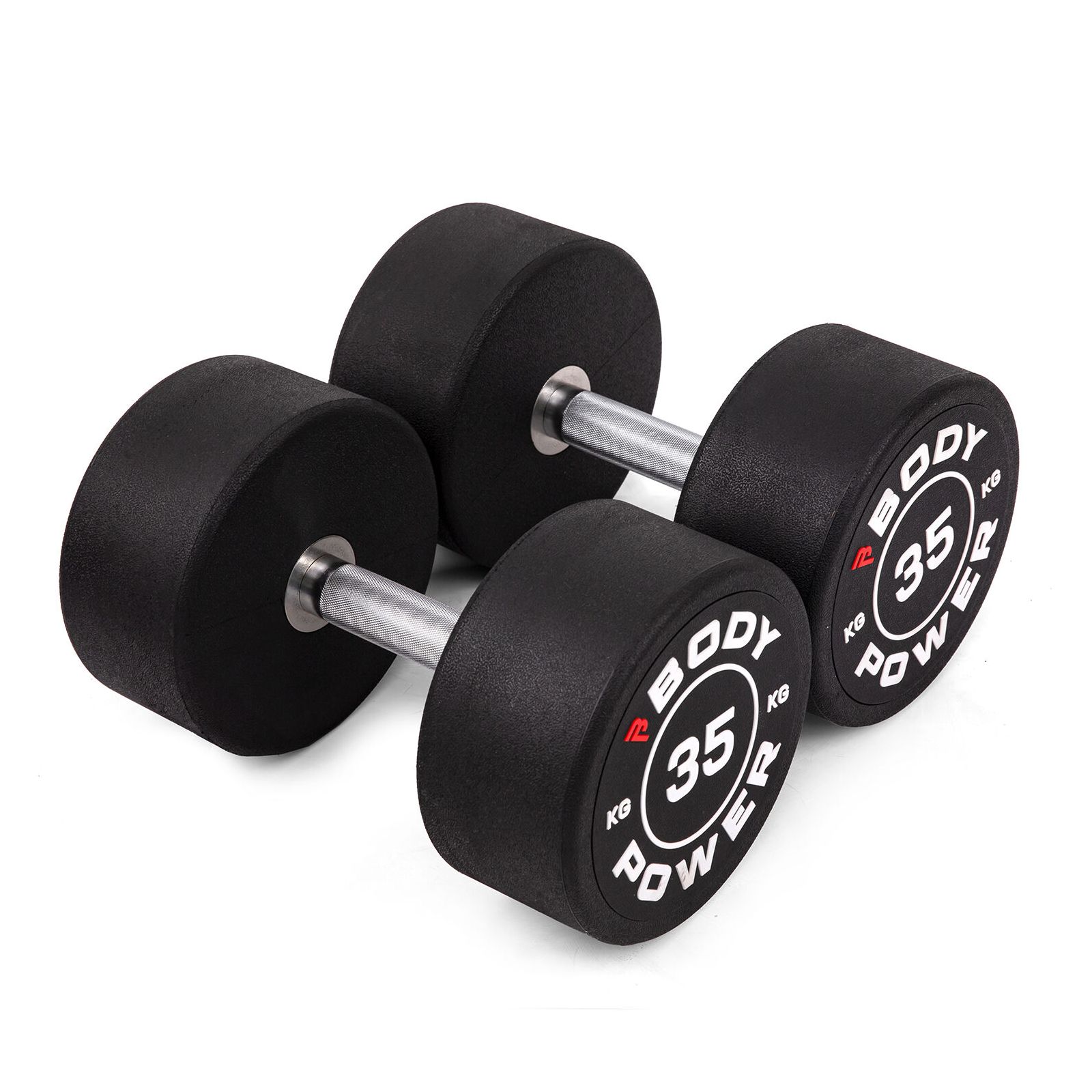 Body Power 35kg Pro Round Rubber Dumbbells (x2)